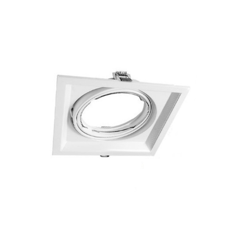 Artefacto de embutir macroled cardánico para 1 luz ar111 blanco 165x165mm