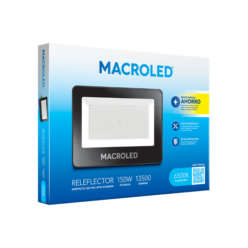 Reflector led MACROLED IP65 150W 13500lm 6500K luz fría