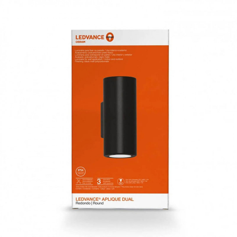 Aplique LEDVANCE DUAL HOUSING Bidireccional para 2 luces GU10 negro