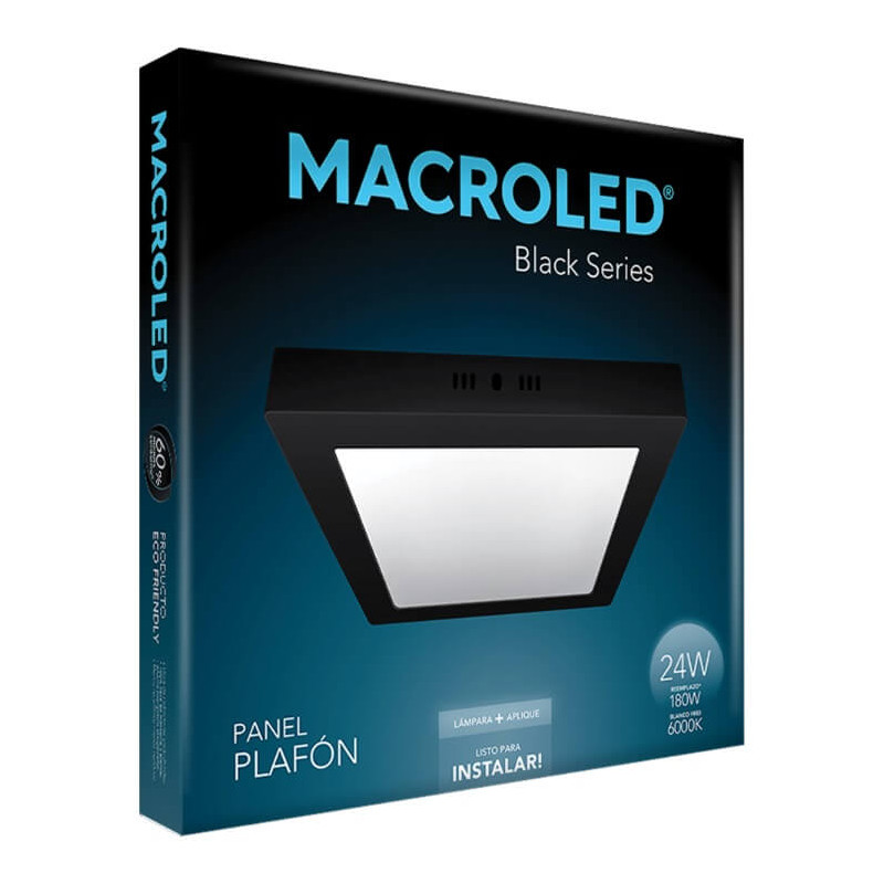 Plafón led MACROLED cuadrado 24W 2160lm 6000K luz fría
