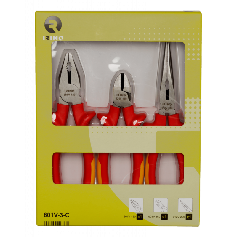 Juego pinzas y alicate IRIMO 3 piezas aislado 1000V