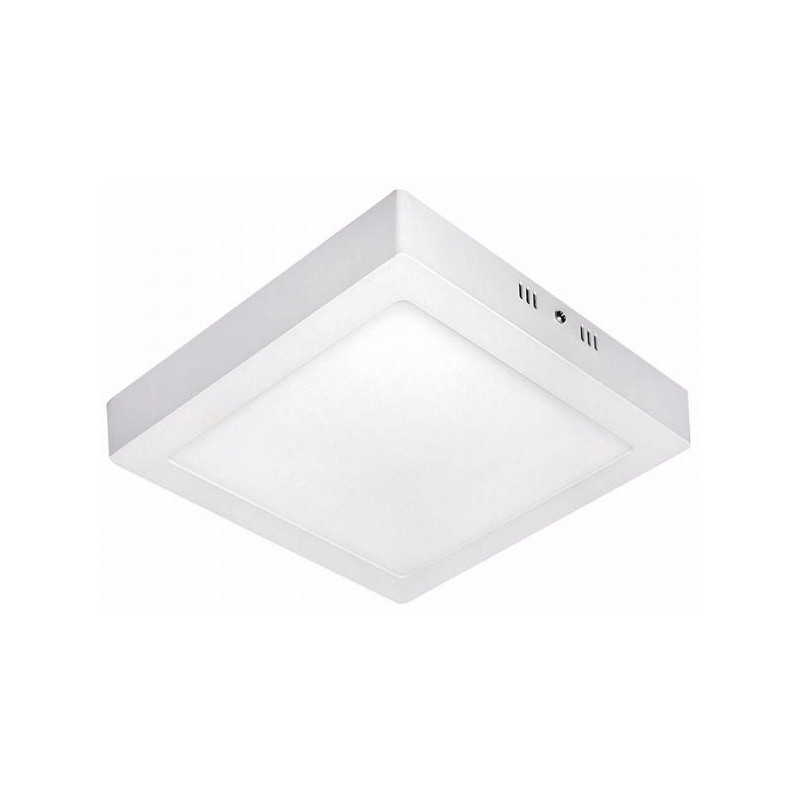 Plafón LED MACROLED PPC12WW cuadrado 12w 3000k luz calida platil