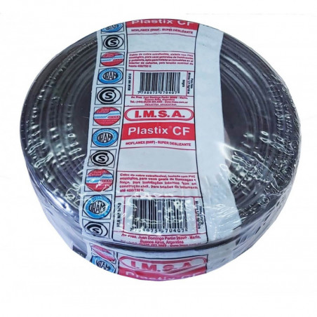 Cable unipolar IMSA 1,5mm2 bobina negro CLASE 5 IRAM 2183