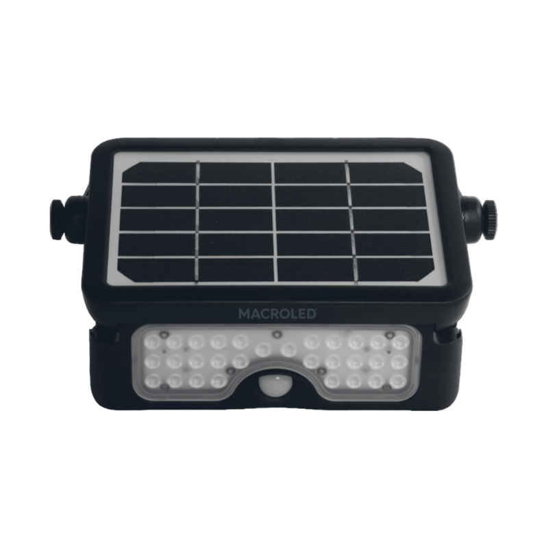 Luminaria solar MACROLED IP65 5W 500lm 6000K luz fría con sensor