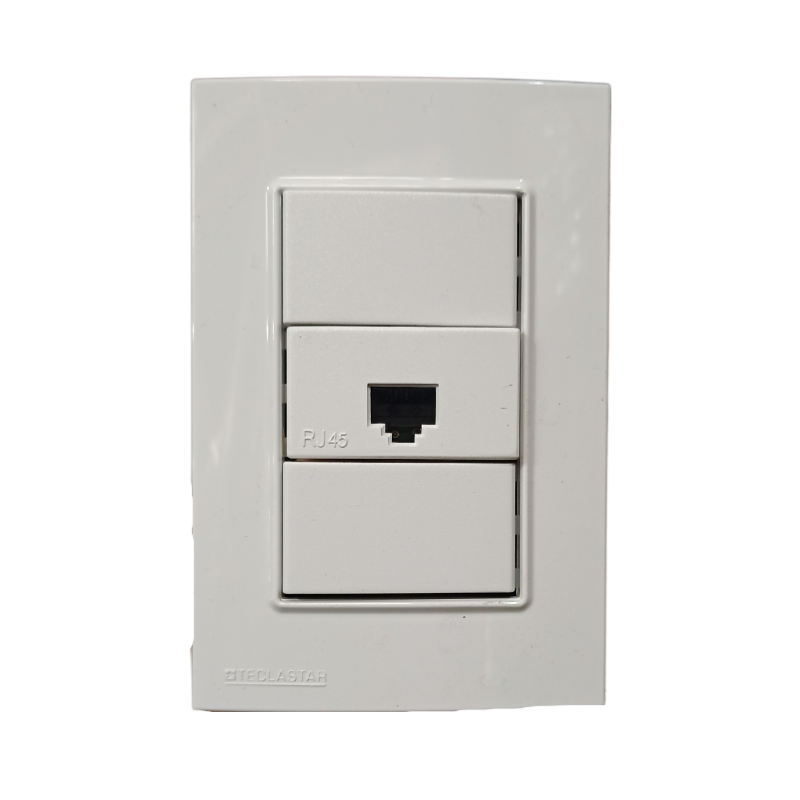 Conjunto armado TECLASTAR QUADRA toma red rj45 C5e blanco