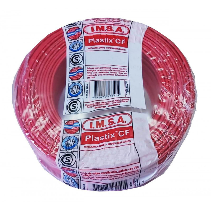 Cable unipolar IMSA PLASTIX CF 16mm2 rojo IRAM 62267