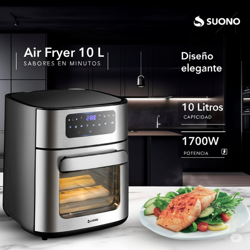 Freidora de aire SUONO HOG0188 10 Litros 1700W gris