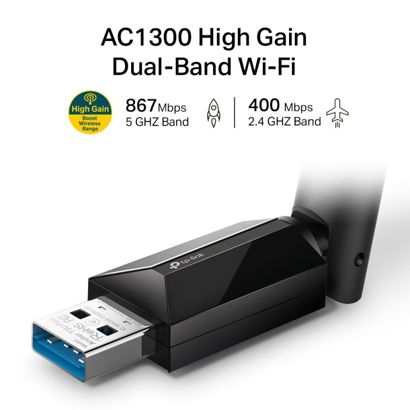 Adaptador USB TP-LINK ARCHER T3U PLUS AC1300 MU-MIMO