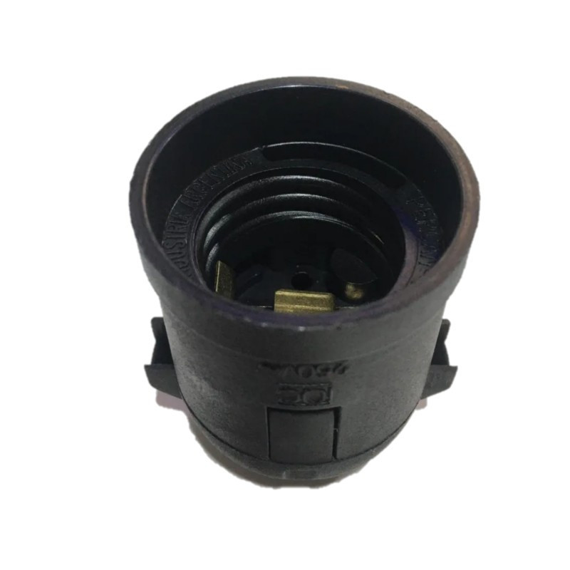 Portalámpara PERCAN PLAST E27 poliamida con chicote negro