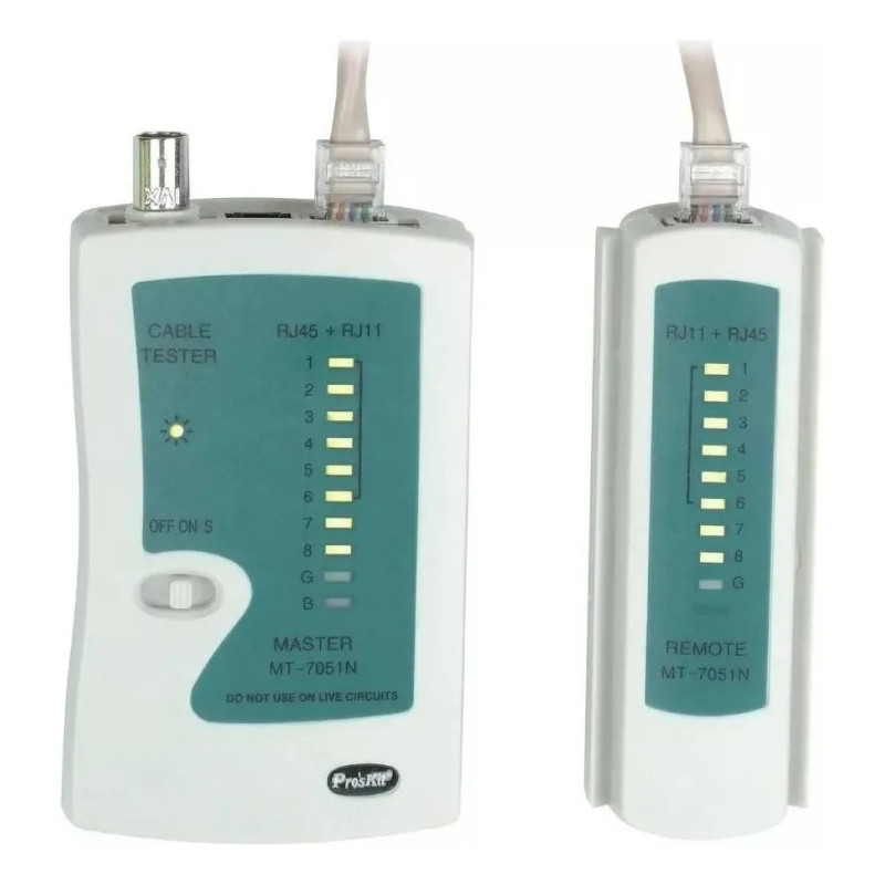 Tester PROSKIT T-7051N de Cableado para BNC y RJ45