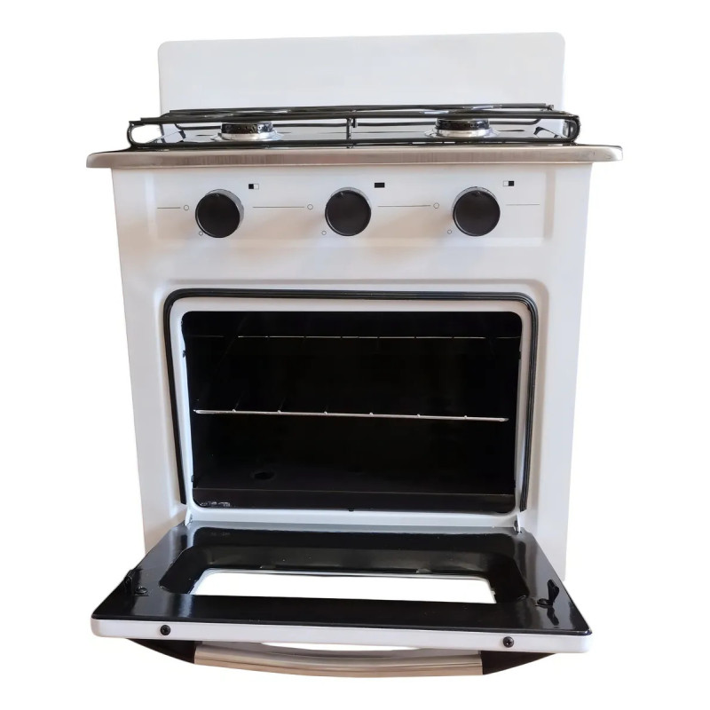 Cocina BRAM-METAL a gas 53cm 2 hornallas blanca
